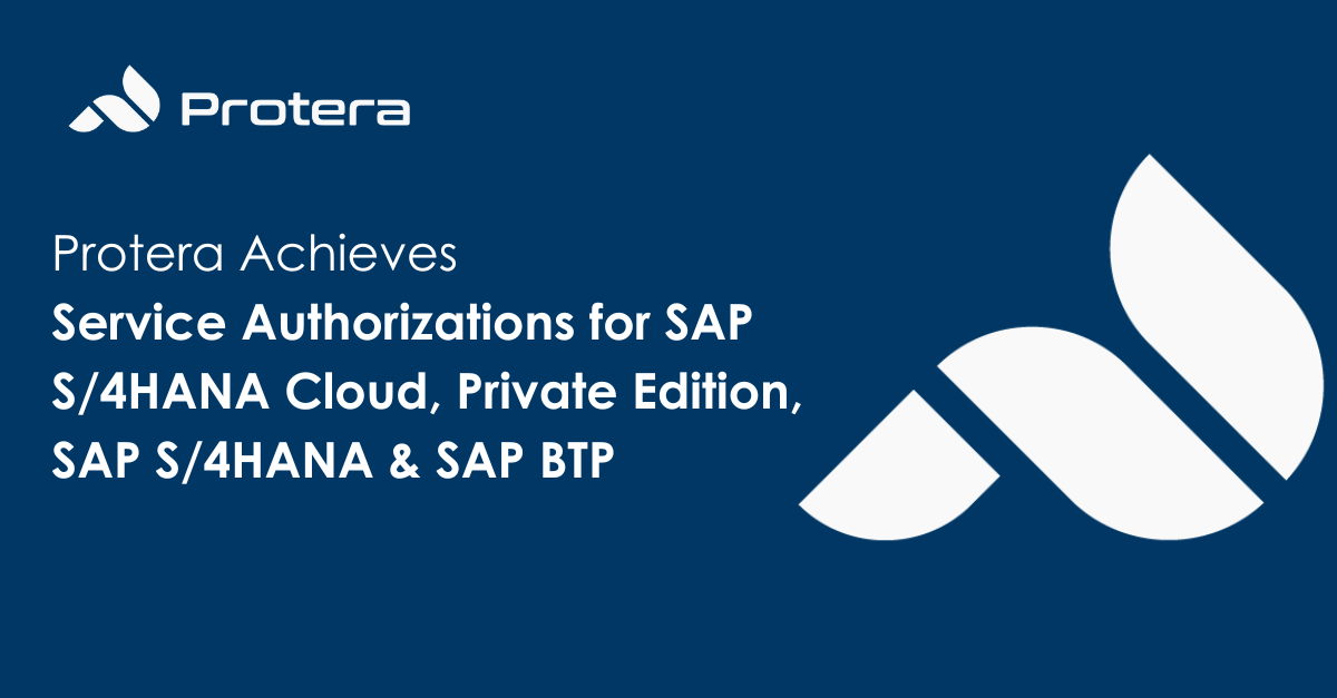 Protera Authorized for SAP S/4HANA and Tech Platform